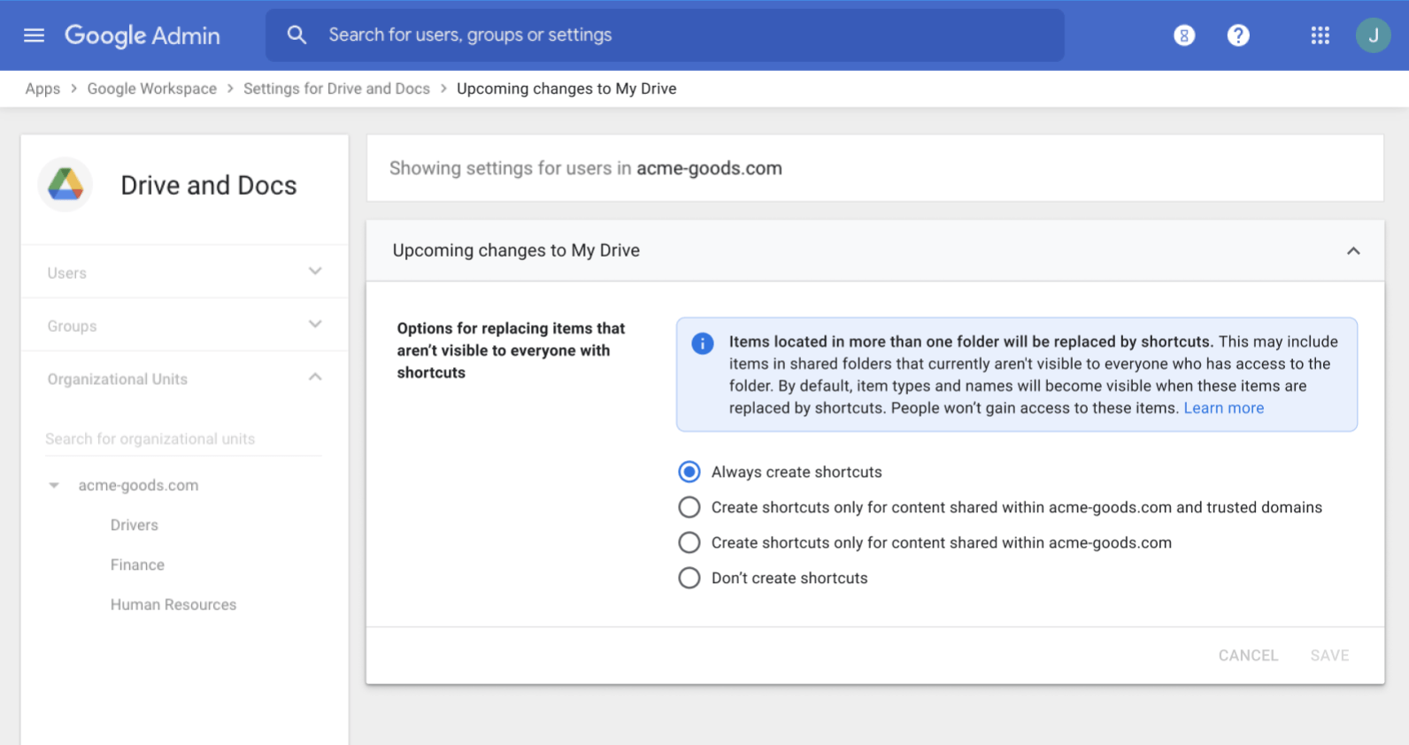 Access documents quickly with Shortcuts in Google Drive